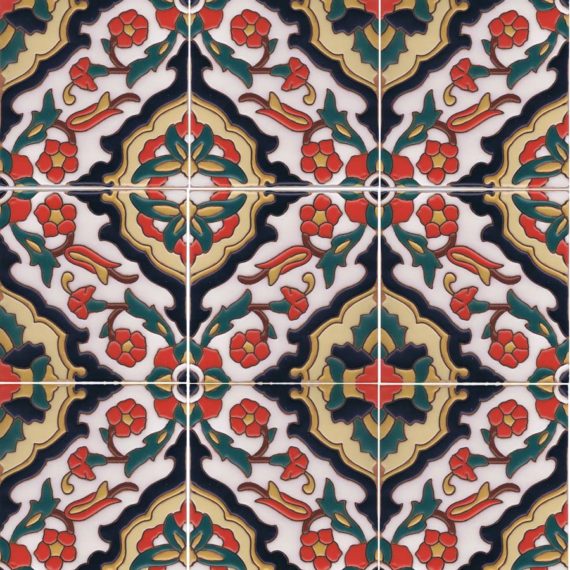 CS-100 Hand Painted Tile | Mizner Tile Studio
